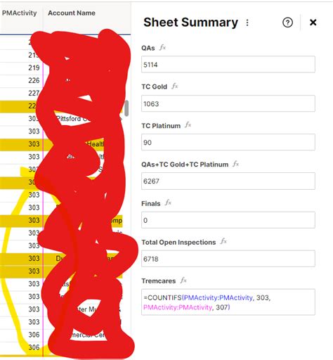formula to count two different values in the same column — smartsheet
