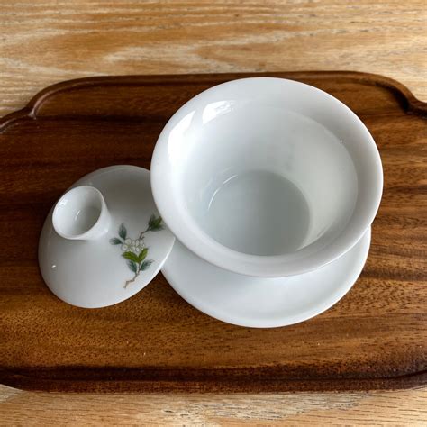 Chinese Tea Cup Lidded Cup Gaiwan Spring Flowers Etsy