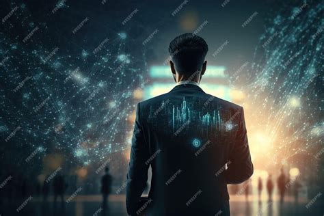 Premium Ai Image Illustration Of Person In Multiverse Big Data Internet Network Connection