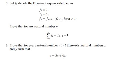 solved 5 let fn denote the fibonacci sequence defined as