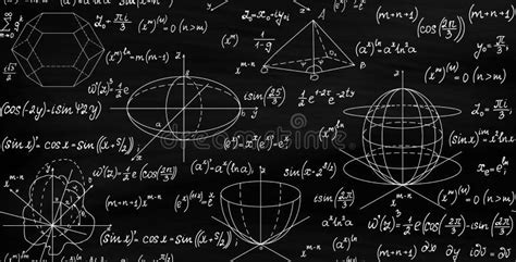 Mathematical Vector Seamless Pattern With Geometrical Plots Formulas And Calculations Endless