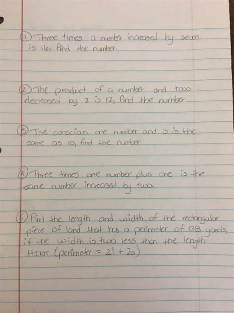 Solved D Three Times A Number Increased By Seven Is 16 And