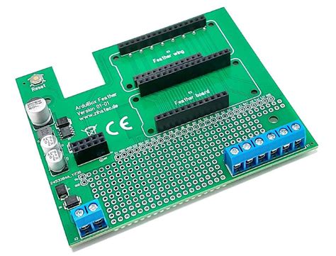 how to mount projects with feather shaped microcontroller boards in a