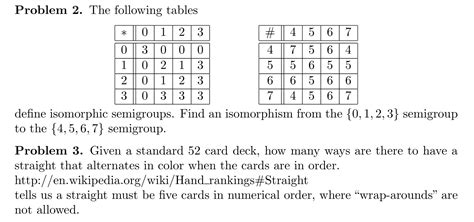 The Following Tables Define Isomorphic Semigroups