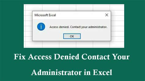 Ms Excel Access Denied Contact Your Administrator Archives Excel File Repair Blog