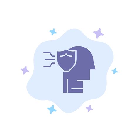 Personal Protection Security Shield Blue Icon On Abstract Cloud