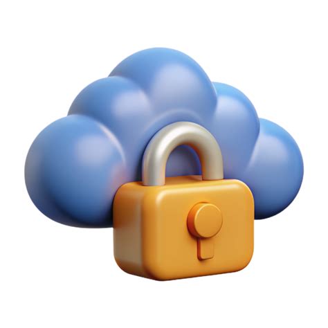 Cloud With Padlock 3d Asset 46787904 Png