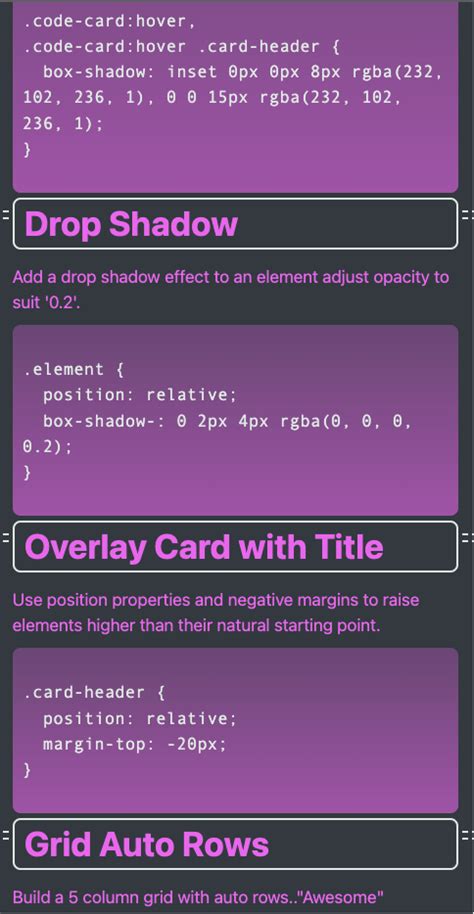 Github Codesleeps Css Code Snippets Css Cheat Sheet