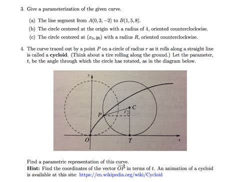 Solved Give A Parameterization Of The Given Curve A The