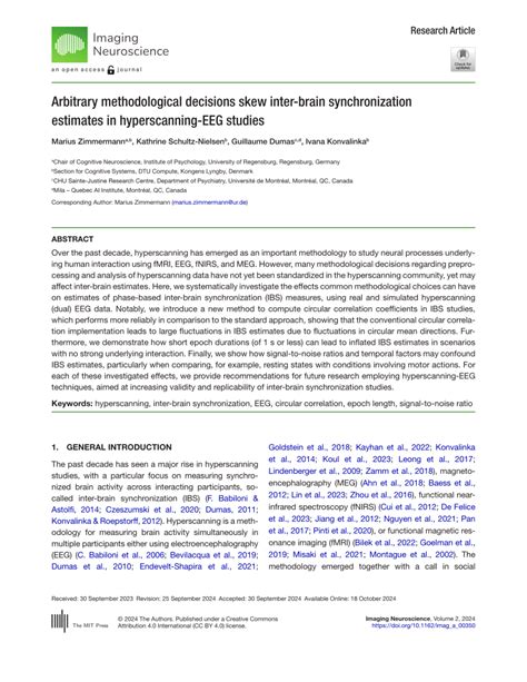 Pdf Arbitrary Methodological Decisions Skew Inter Brain Synchronization Estimates In