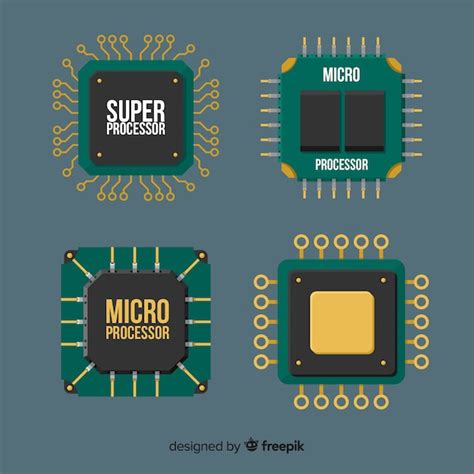 Premium Vector Modern Cpu Collection With Flat Design