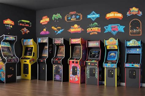 Premium Photo Retro Arcade Game Room Wall Decals