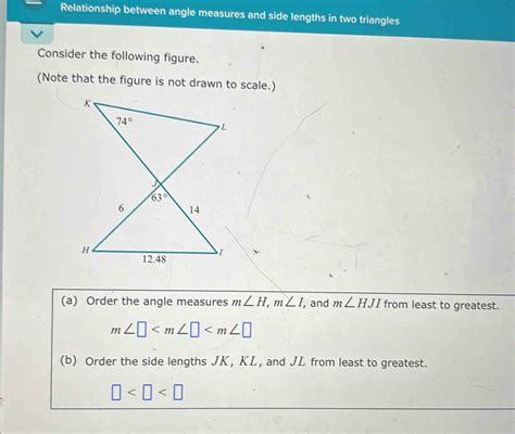 Solved Relationship Between Angle Measures And Side Lengths In Two Triangles Consider The