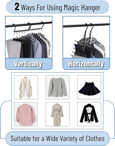 8pcs Space Saving Hangers For Clothes Multi Functional Closet Hanger Organizers Space Saving