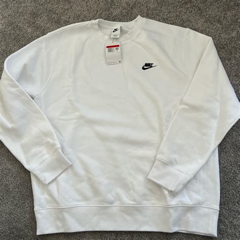 Nike Sportswear White Mens Large Crewneck Brand New Depop