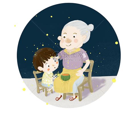 听奶奶讲故事插画图片下载 正版图片400255986 摄图网