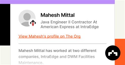 Mahesh Mittal Java Engineer Ii Contractor At American Express At