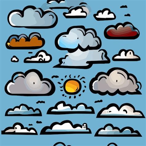 Set Of Cloud Icons In Trendy Flat Style Isolated On Background Cloud