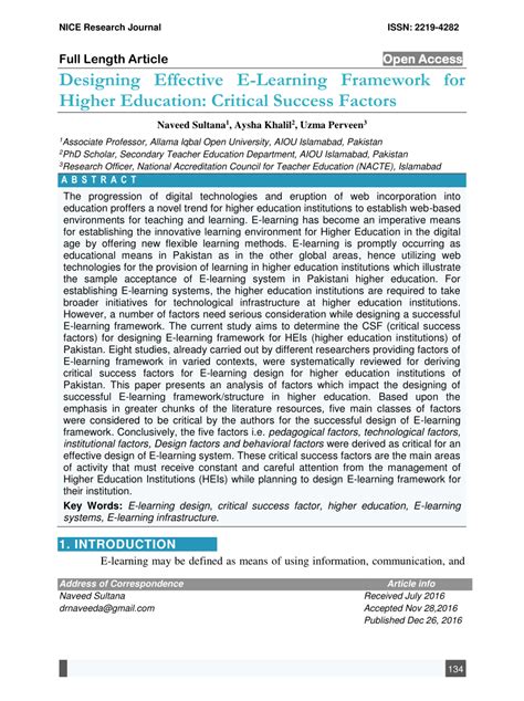 Pdf Designing Effective E Learning Framework For Higher Education