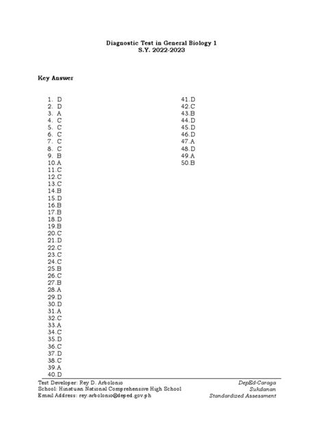 Gb1 Q1 Diagnostic Test Key Pdf