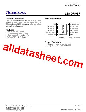 SLG7NT4082VTR Datasheet PDF Renesas Technology Corp
