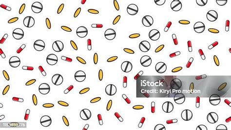 끝 없는 반복 의학 정제 알 약 당의 정 캡슐 및 약물 플레이트 흰색 배경 평면 누워에 비타민과 완벽 한 패턴 질감 벡터
