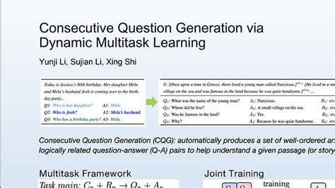 Underline Consecutive Question Generation Via Dynamic Multitask Learning