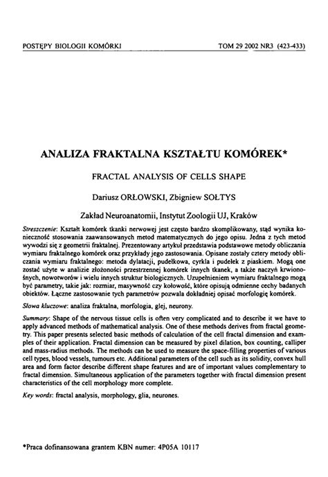 pdf fractal analysis of cells shape