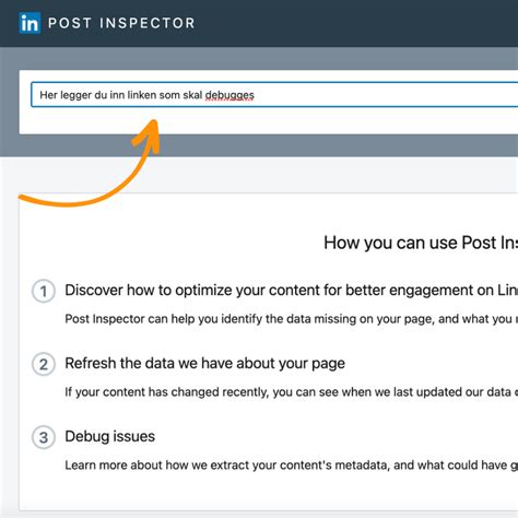 debugging av lenker på facebook og linkedin top of mind