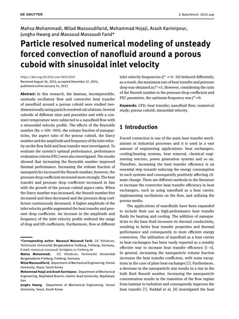 pdf particle resolved numerical modeling of unsteady forced