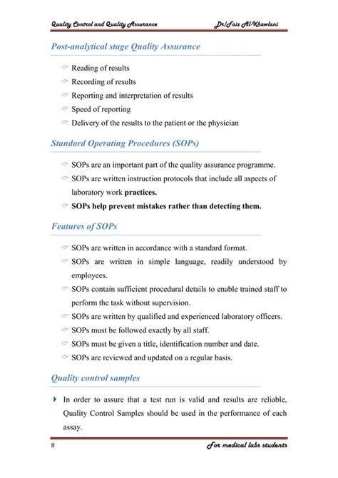 Quality Assurance In Medical Laboratory PDF Standardized Testing Educational Assessment