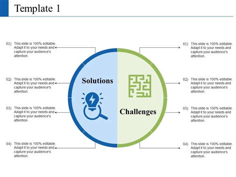Solution And Challenges Ppt Visual Aids Summary Presentation