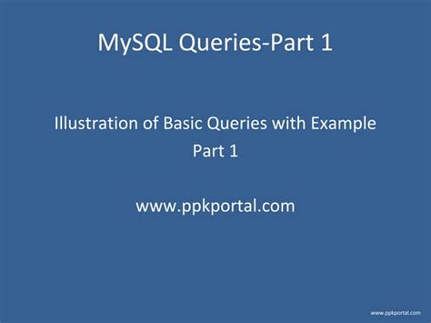 mysql tutorial commands part1 ppt