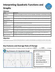Understanding Quadratic Functions Key Features Graphs And Course Hero