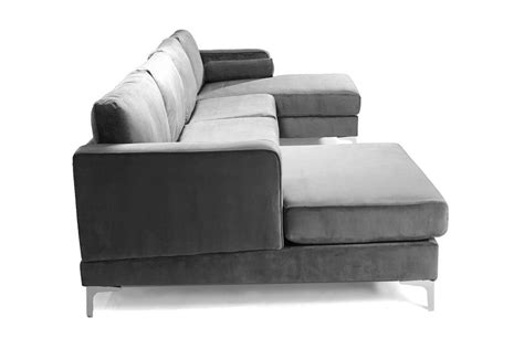Valencia Helio Fabric U Shape Sofa Grey Color