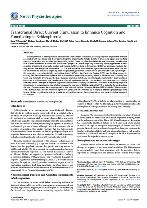 Pdf Transcranial Direct Current Stimulation To Enhance Cognition And