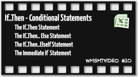010 The If Then Else Statement In Vba Youtube