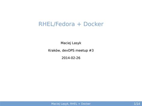rhel fedora docker and selinux ppt