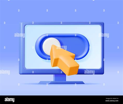 3d Mouse Cursor And Switch Button In Computer Stock Vector Image And Art Alamy