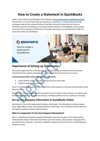 How To Create A Statement In QuickBooks