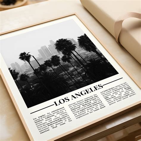 Los Angeles Black And White Poster Los Angeles Print Los Angeles Wall