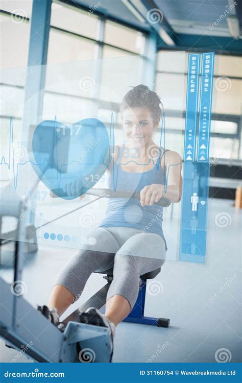 Gym Rowing Machine Isolated On White Stock Image
