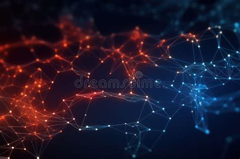 Technology Abstract Science Background With Connecting Polygon Lines Design Stock Illustration