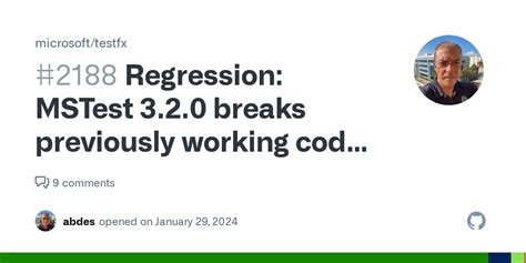Regression Mstest 320 Breaks Previously Working Code With 311