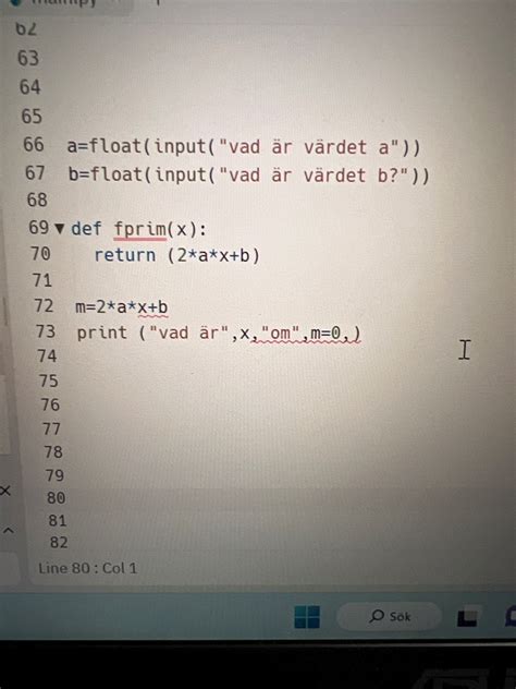 programmering phyton räkna ut maximi minipunkt programmering python