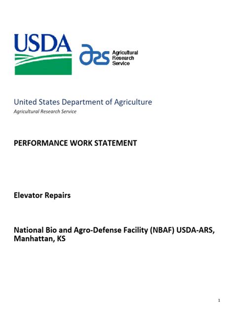 Attachment 1 Performance Work Statement Elevator Repairs Pdf