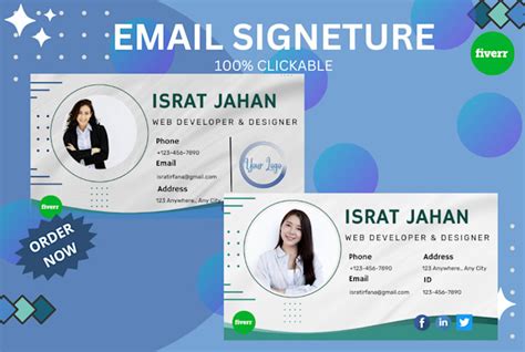 design professional clickable and custom html signature by isratirfana