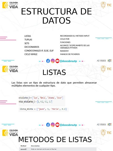 Estructura De Datos Pdf Python Lenguaje De Programación Desarrollo De Software
