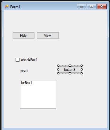 C How To You Make A Button That Hides Multiple Other Elements In Visual Studio On A Windows