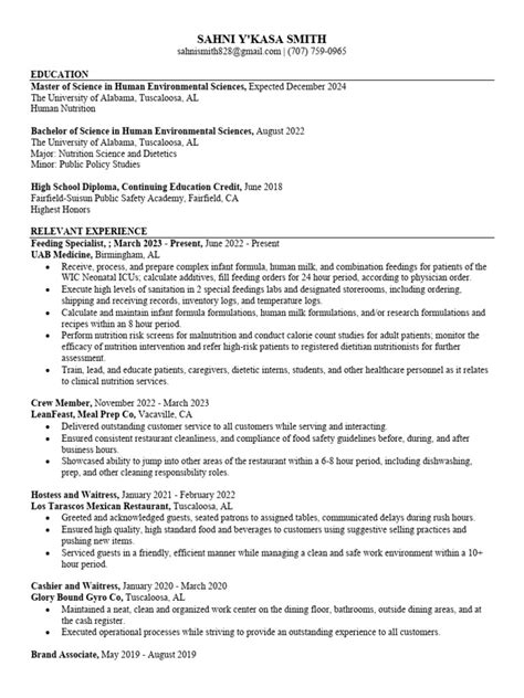 Vmock Pdf Dietitian Health Care